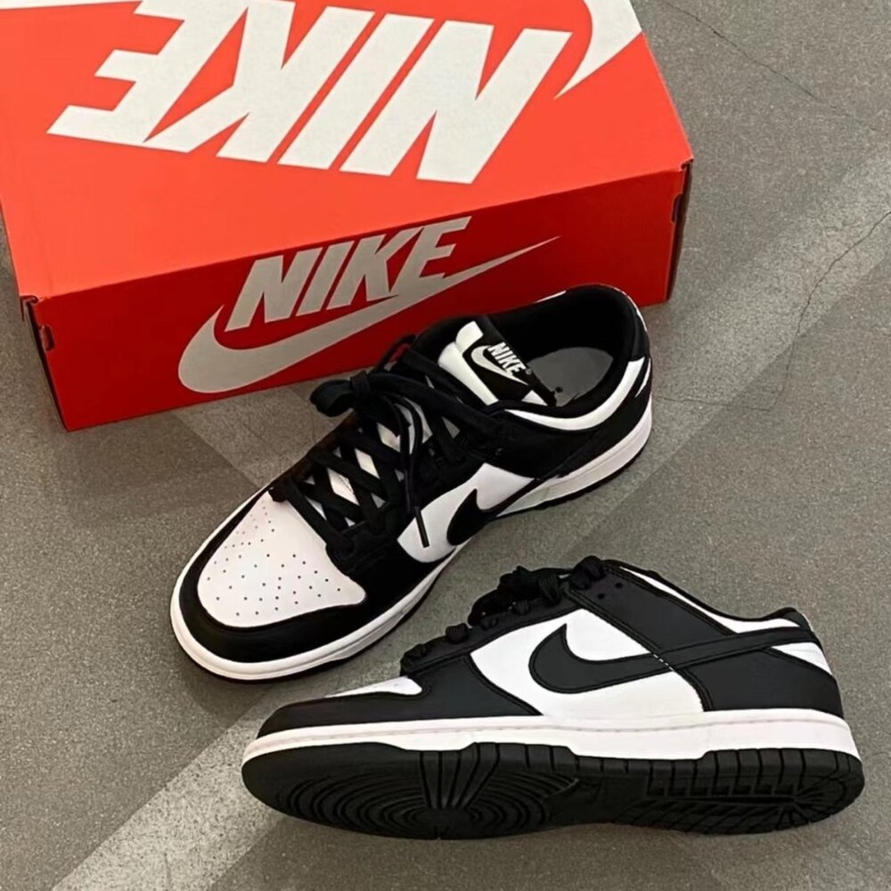 Nike Dunk Low Black White Iconic Style Footwear - Gem